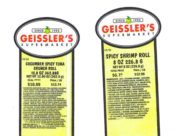 Geisslers Supermarket Inc. Issues Allergy Alert on Undeclared Egg ...